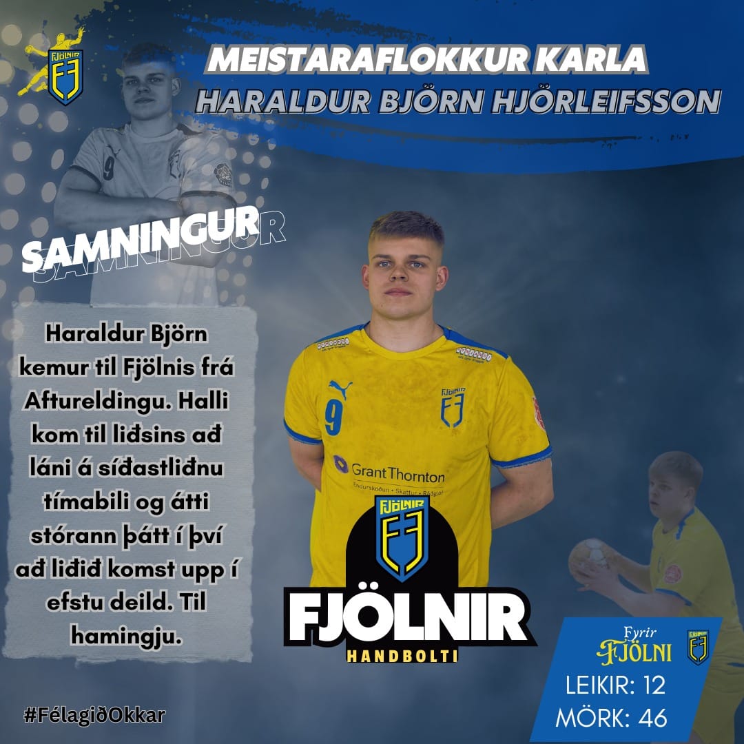 Haraldur Björn tekur slaginn með Fjölni – Aron Breki framlengdi ...